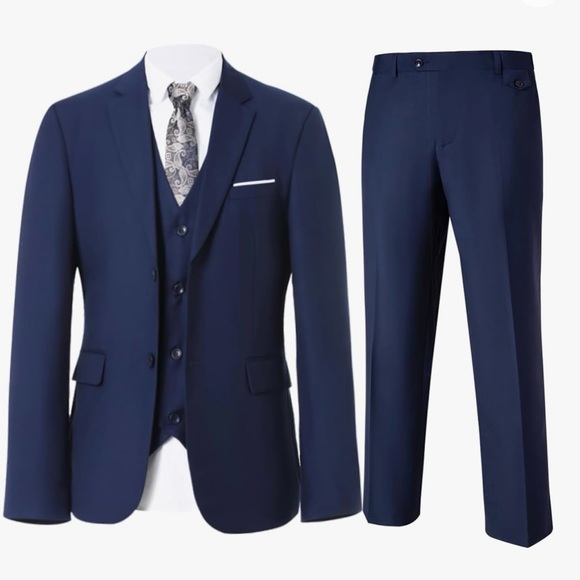 Girspt | Suits & Blazers | Nwt Xxl Navy Blue Girspt Mens Suits Slim Fit ...